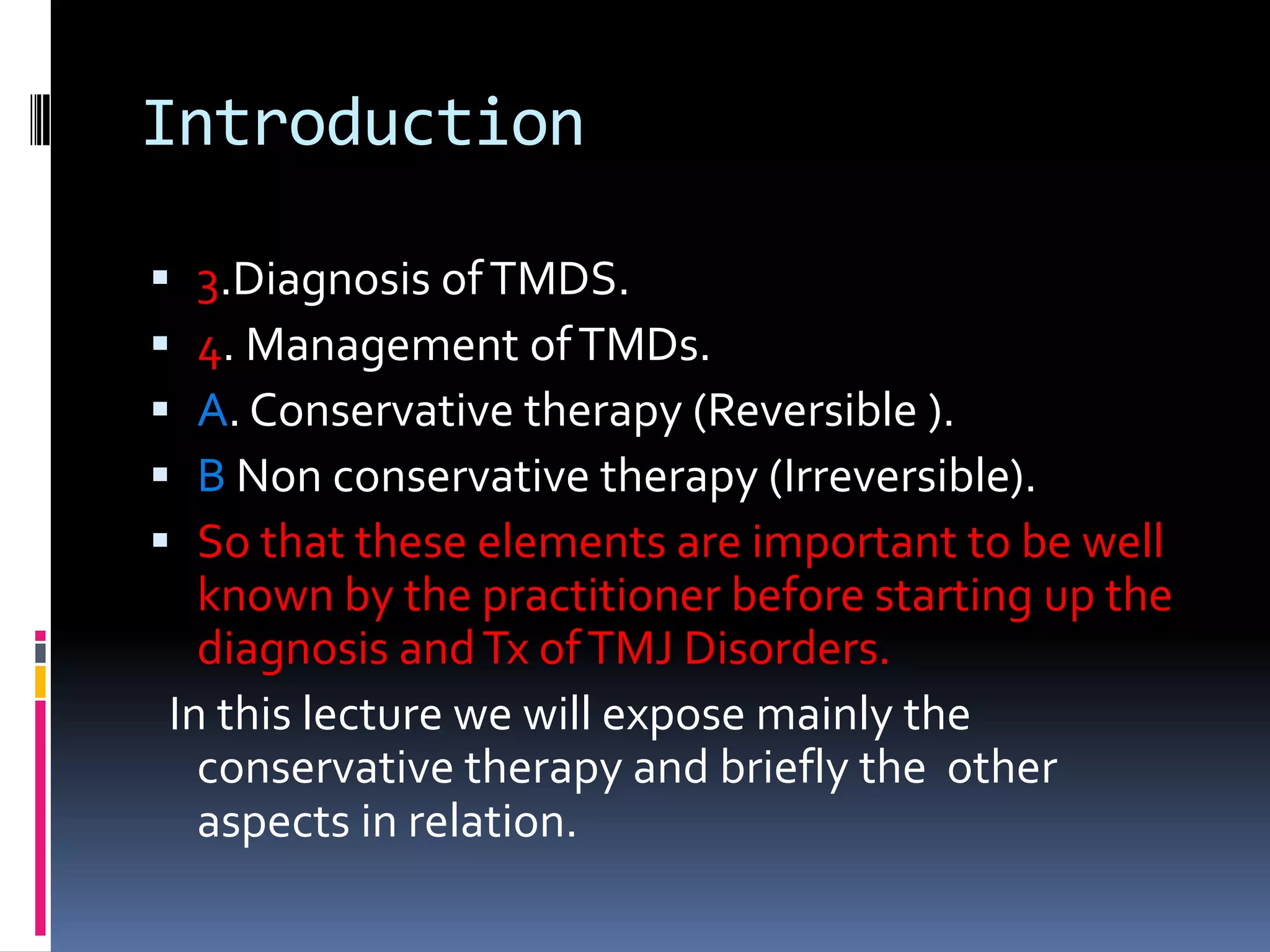 Conservative treatment of tmj disorders | PPTX