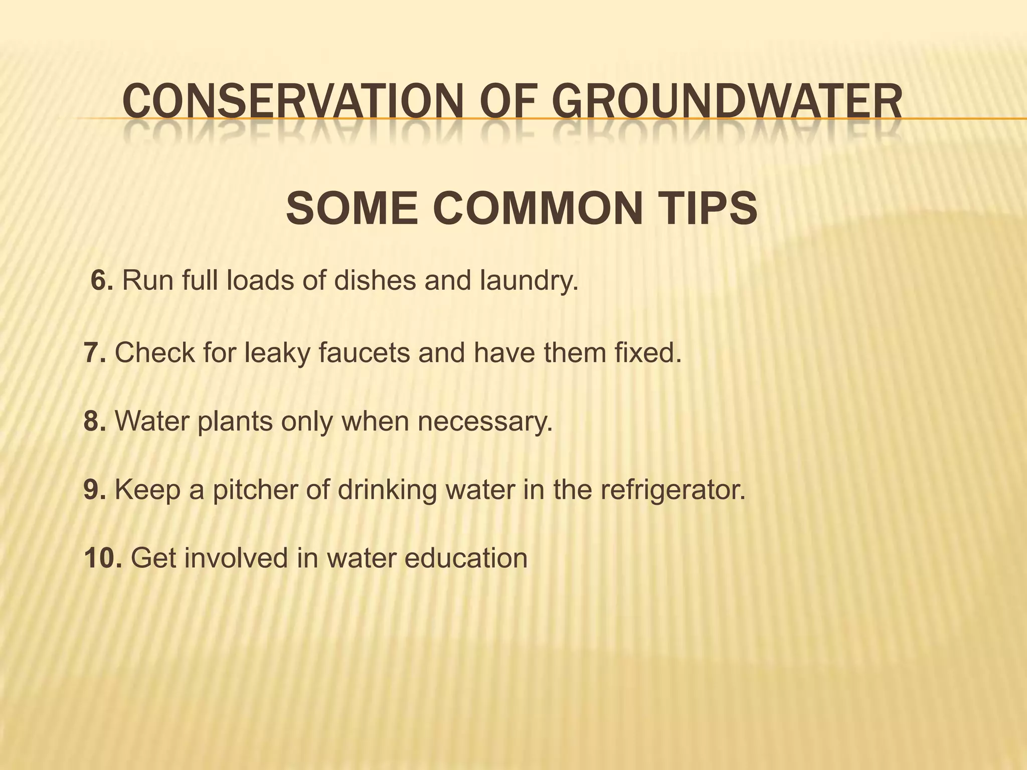Conservation of groundwater | PPTX