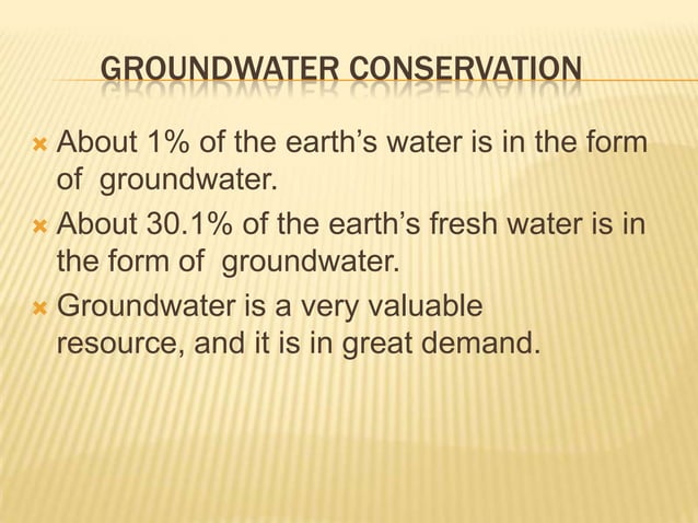 Conservation of groundwater | PPTX