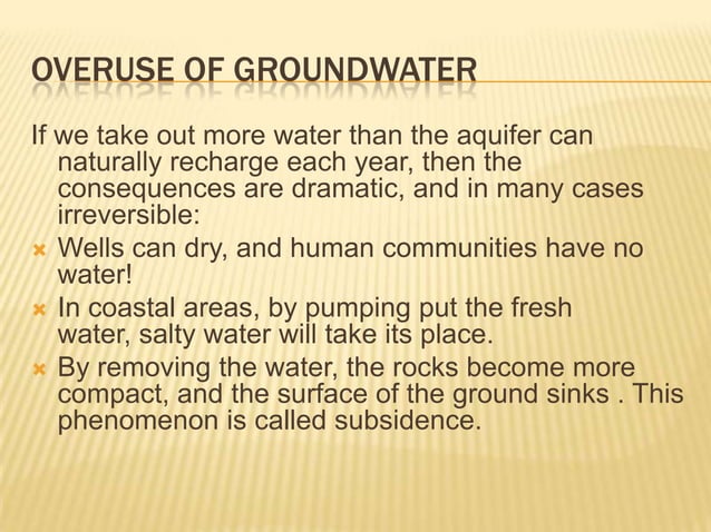 Conservation of groundwater | PPTX