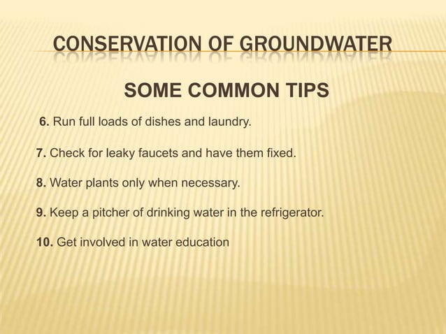 Conservation of groundwater | PPTX