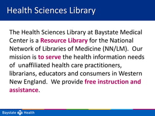 Consumer Health Information and Community Outreach | PPT | Free Download