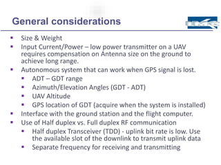 Considerations for choosing a data link for UAV | PPTX