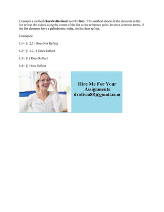 Consider a method checkReflection(List-E- list)- This method checks i.docx