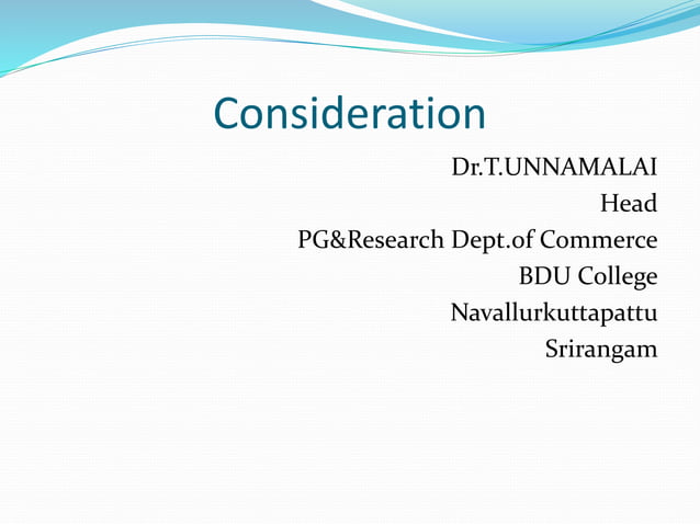 Consideration | PPT | Law