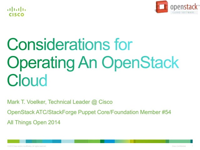 Considerations for Operating An OpenStack Cloud | PPT