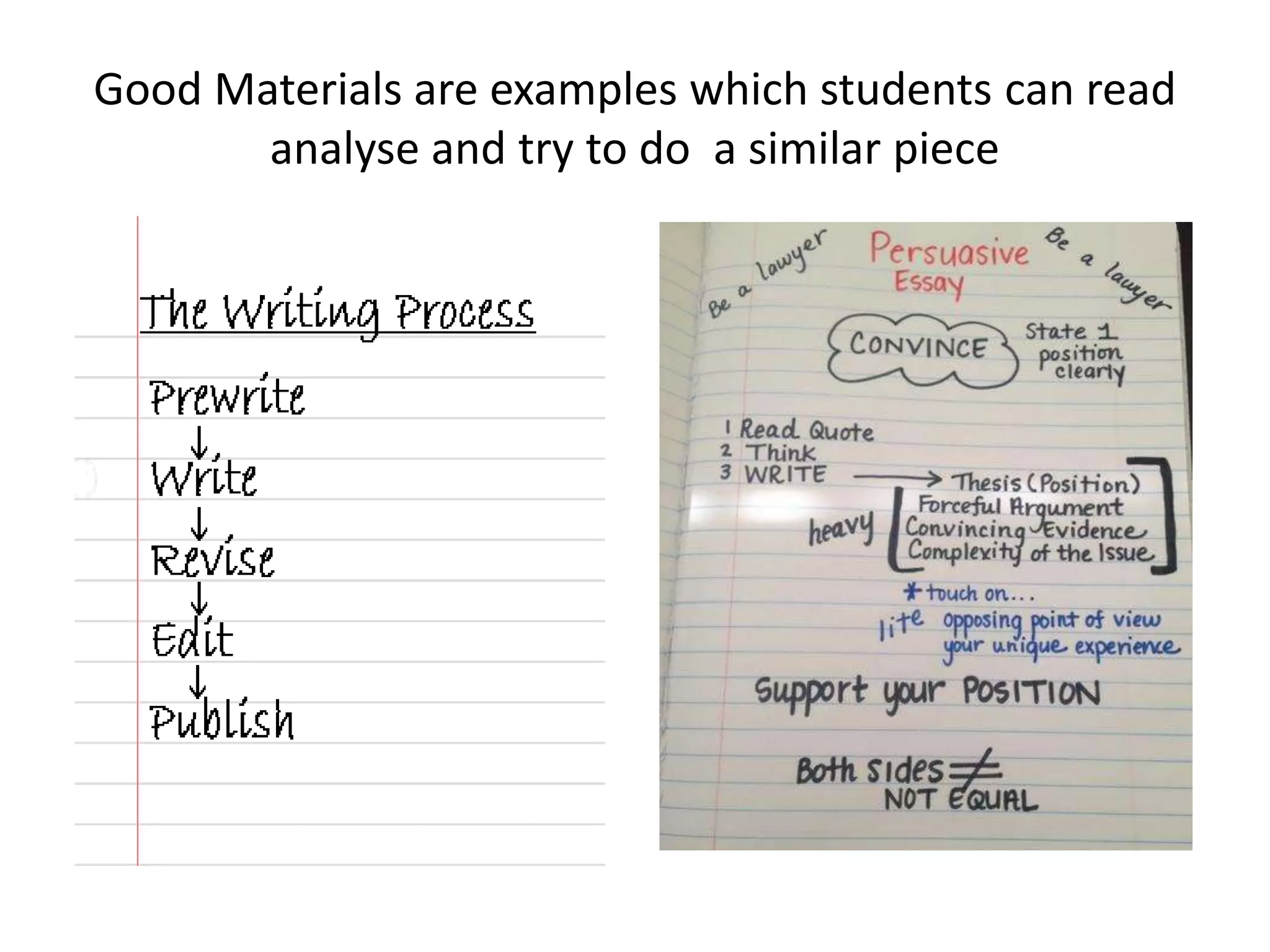 Considerations for writing material development | PPT
