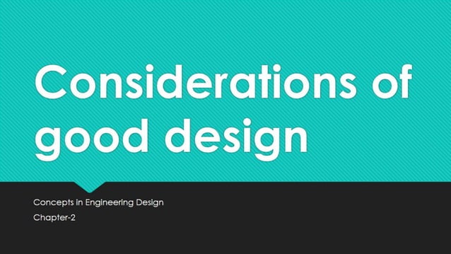 Considerations of good design | PDF