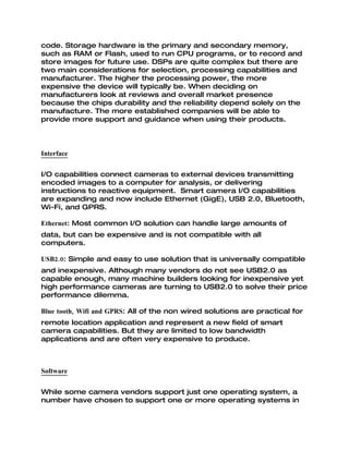 Considerations When Choosing A Smart Camera | PDF