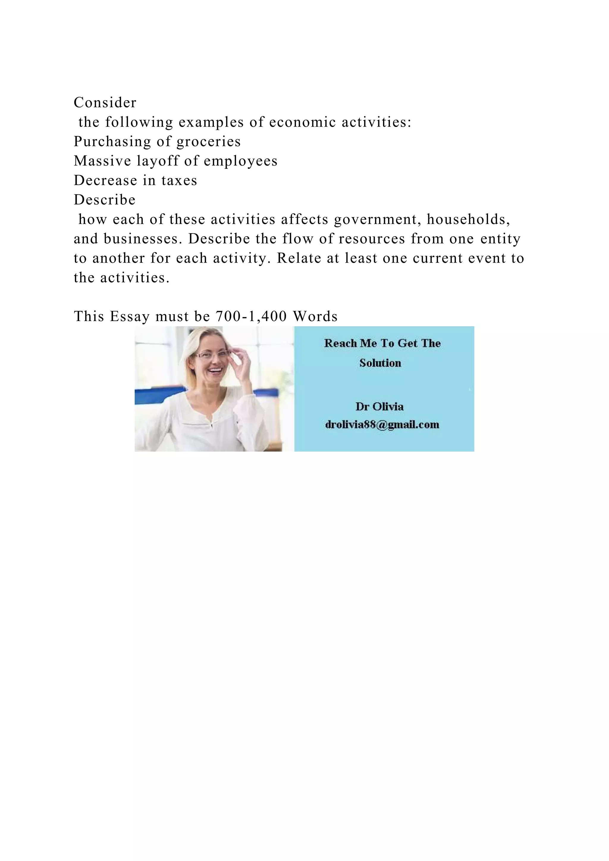 Consider the following examples of economic activitiesPurchasin.docx