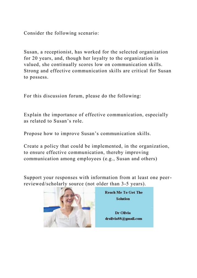 Consider the following scenarioSusan, a receptionist, has wor.docx