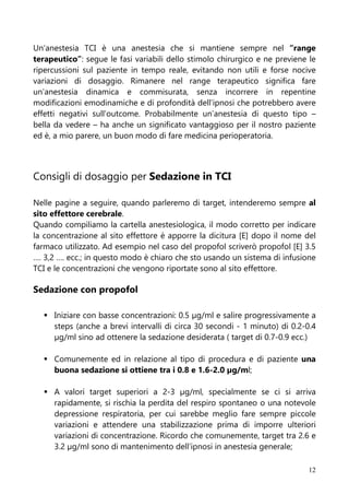 Consigli pratici TCI - target controlled infusion | PDF