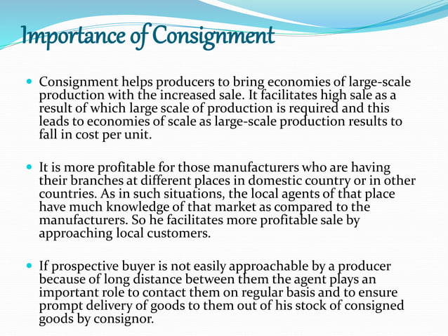 Consignment | PPTX