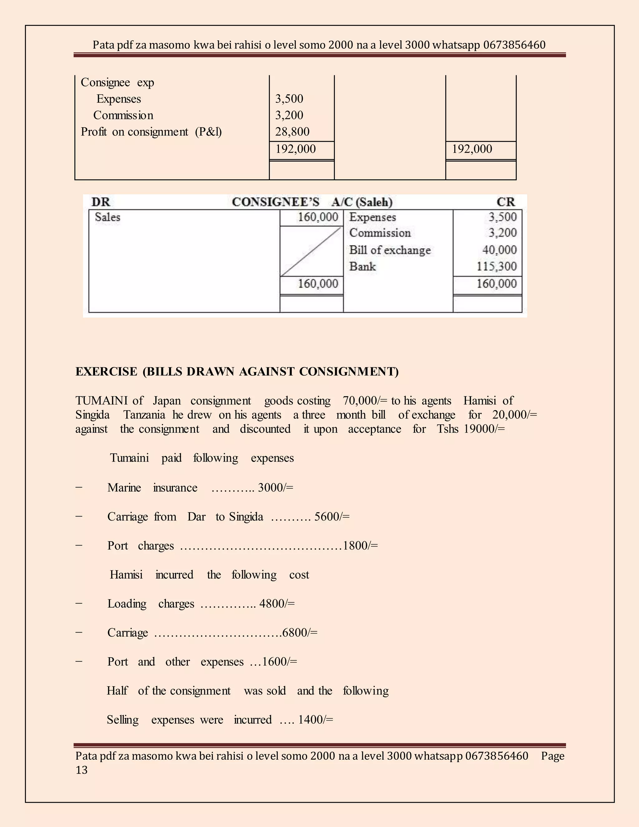 Consignment account | DOCX