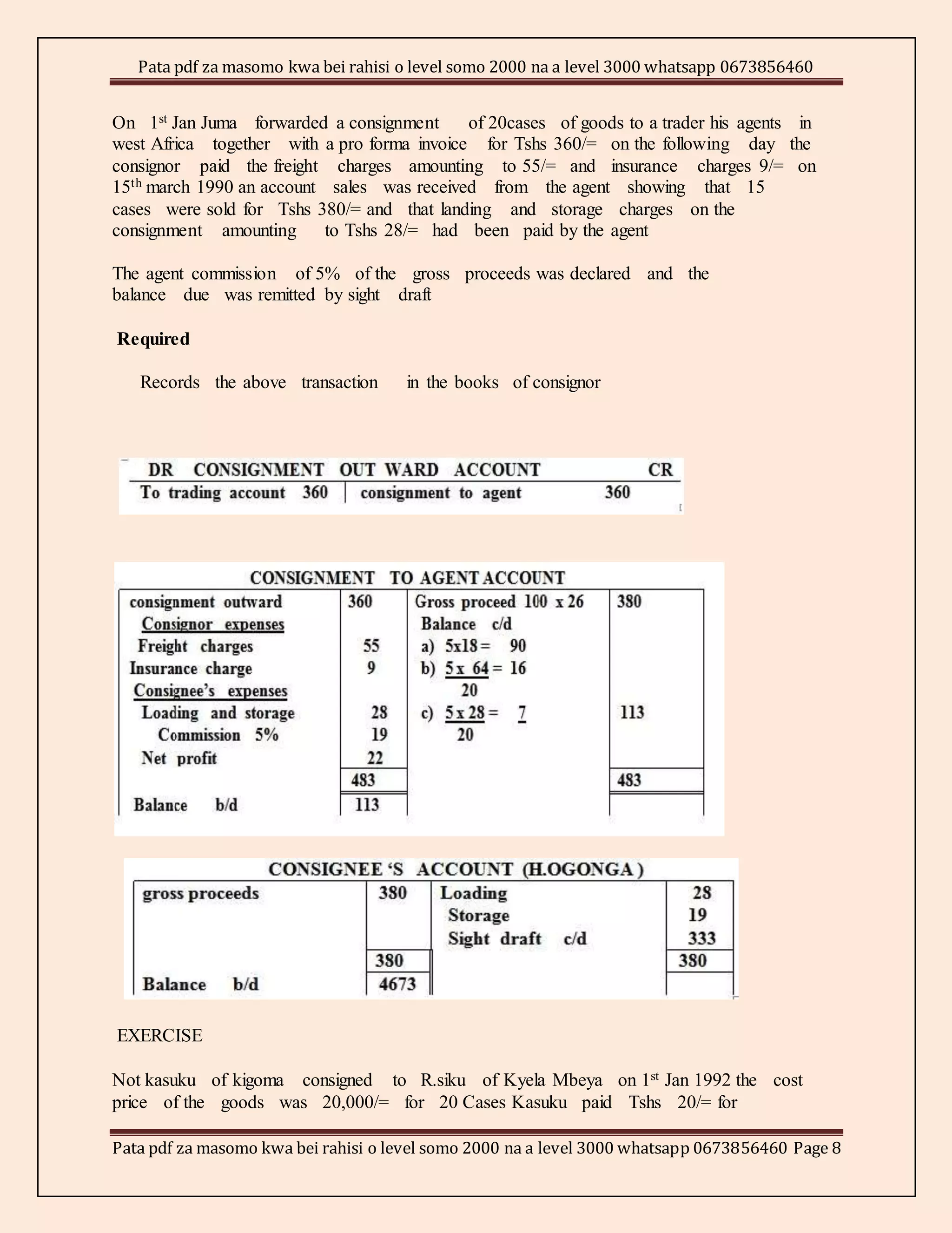 Consignment account | DOCX