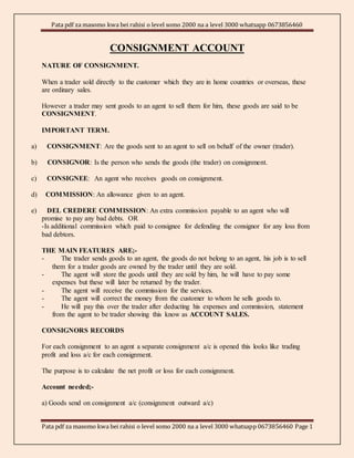Consignment account | DOCX