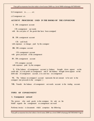 Consignment account | DOCX