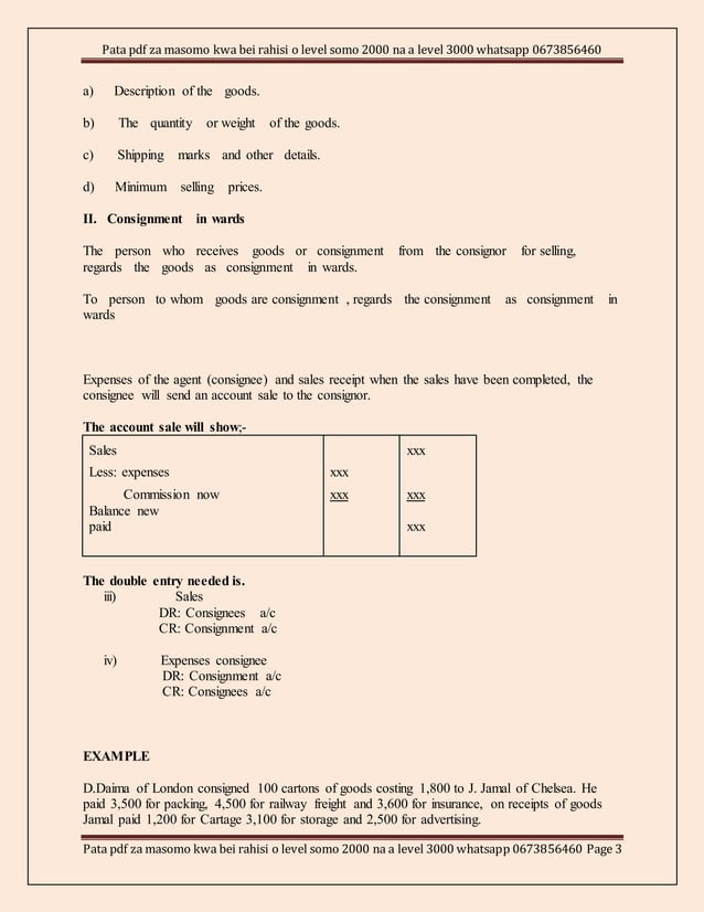 Consignment account | DOCX