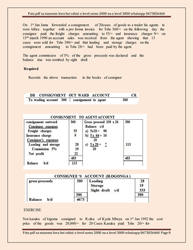 Consignment account | DOCX