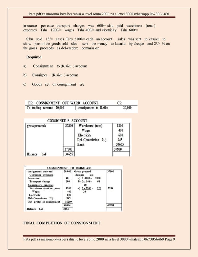 Consignment account | DOCX