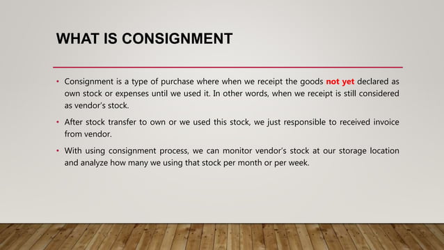 Consignment Process | PPTX