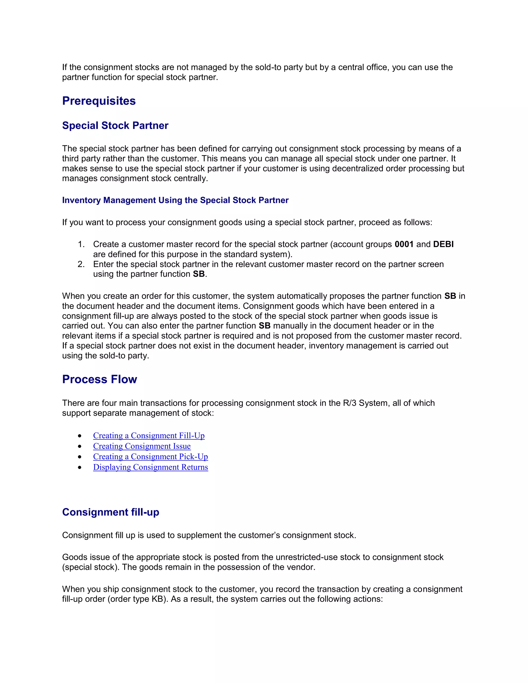 Consignment stock processing | PDF