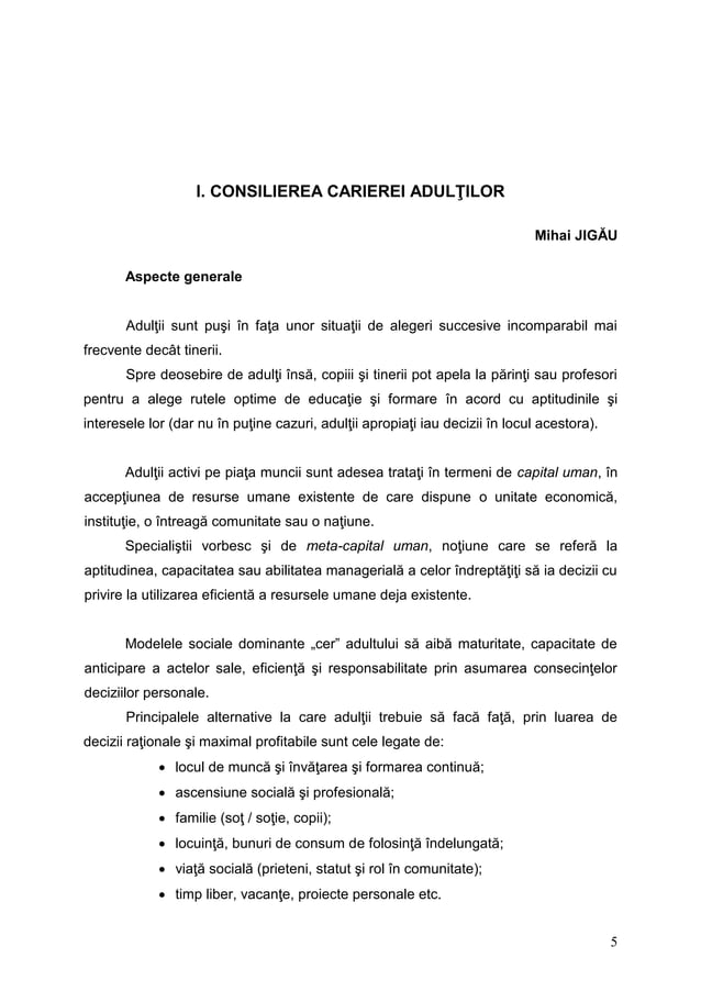 Consilierea carierei-adultilor | PDF