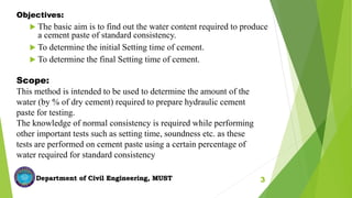 Consistency test,Initial & Final setting time of Hydraulic Cement ...