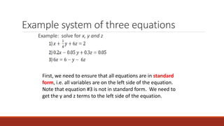 Consistency of linear equations in two and three variables | PPTX