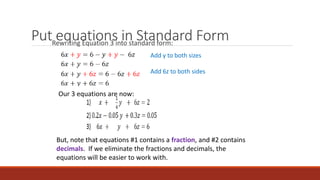 Consistency of linear equations in two and three variables | PPTX