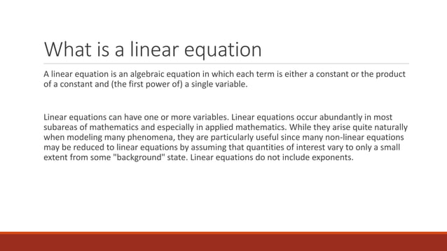 Consistency of linear equations in two and three variables | PPTX | Physics | Science