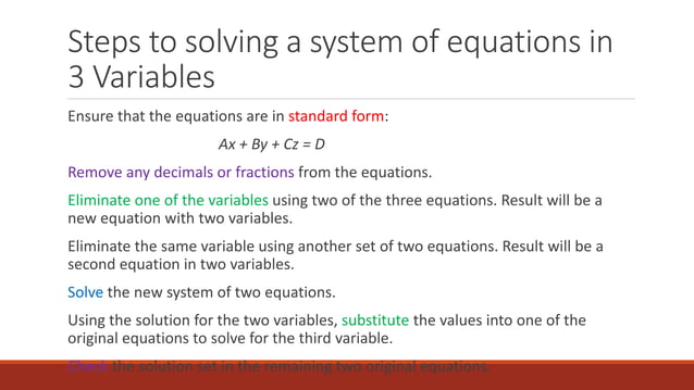 Consistency Of Linear Equations In Two And Three Variables