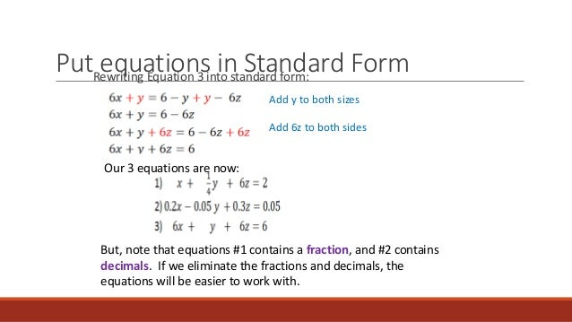 Consistency of linear equations in two and three variables