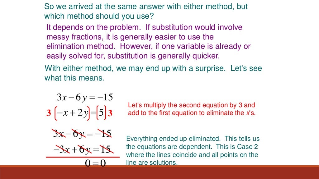 Consistency Of Linear Equations In Two And Three Variables