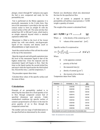 Normal Consistency and Sitting times of cement paste | PDF