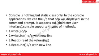 Console applications IN C# | PPTX