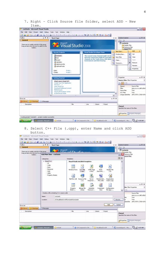 Console Application Using Visual C/C++ | PDF | Computing | Technology & Computing