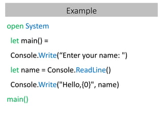 F# Console class | PPT