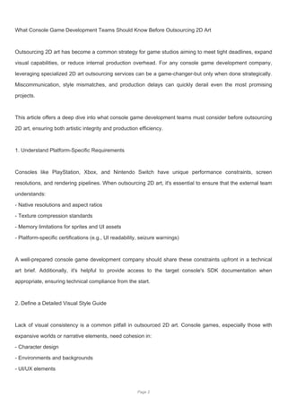 Essential Guide for Console Game Development Teams: Outsourcing 2D Art ...