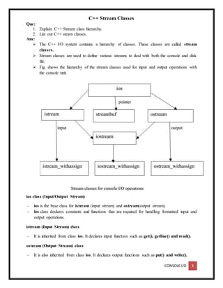 Console i/o for c++ | DOCX