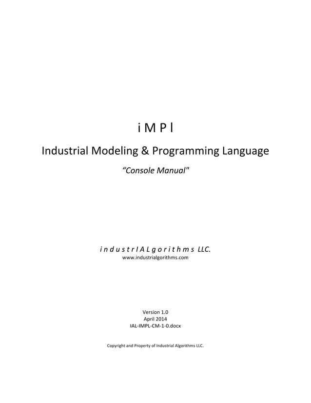 Console manual impl | PDF