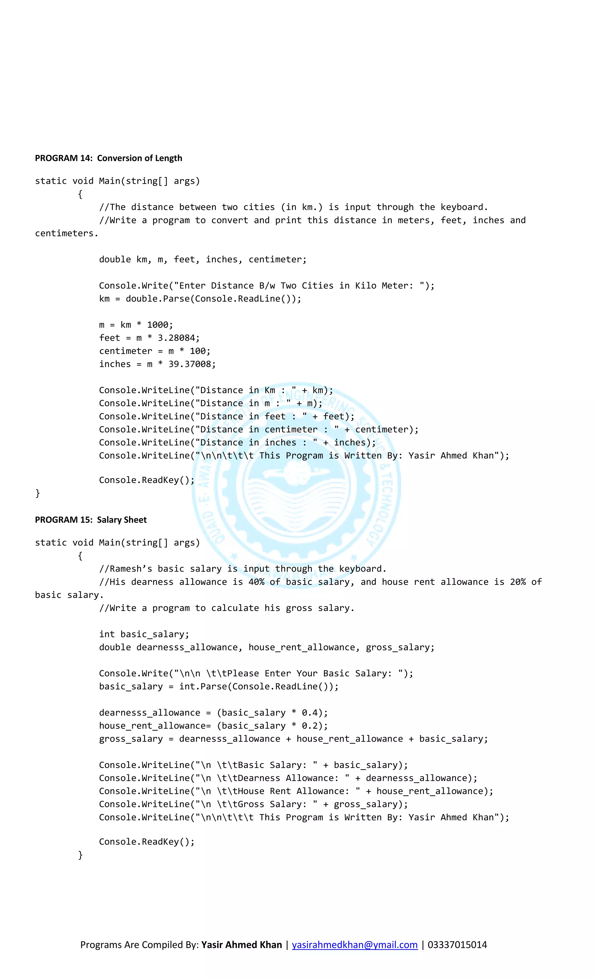 Console programms | PDF | Programming Languages | Computing