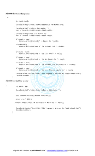 Console programms | PDF