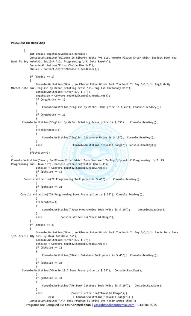 Console programms | PDF | Programming Languages | Computing