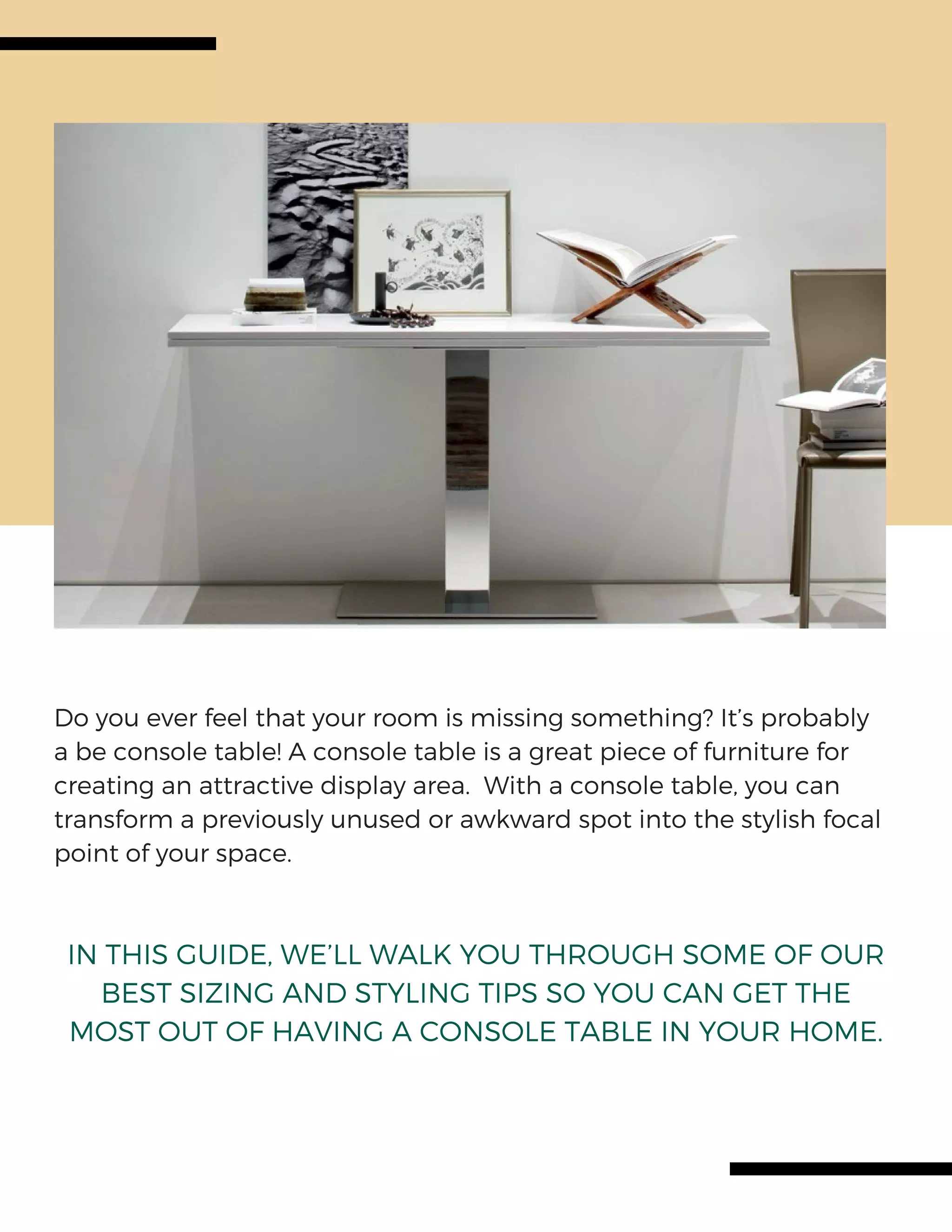 Console table buying guide styling & sizing tips | PDF | Woodworking ...