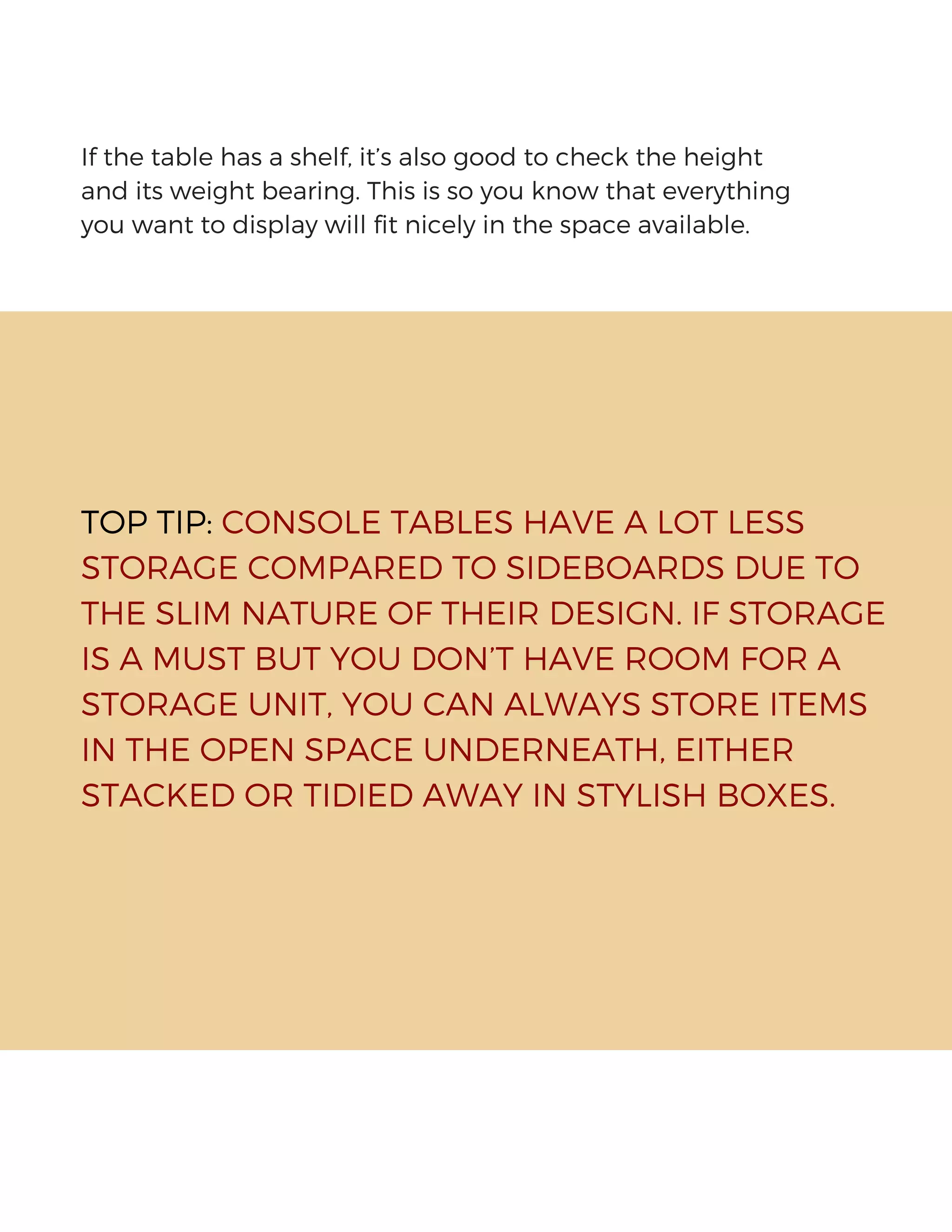 Console table buying guide styling & sizing tips | PDF | Woodworking ...