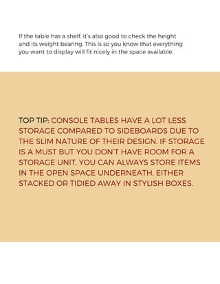 Console table buying guide styling & sizing tips | PDF | Woodworking ...