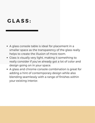Console table buying guide styling & sizing tips | PDF