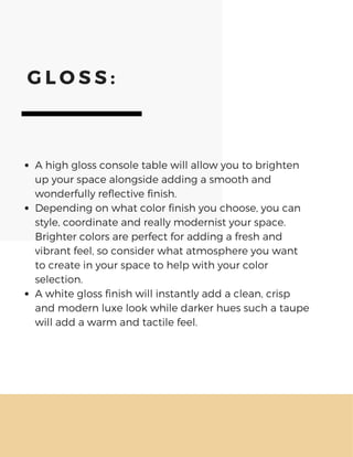 Console table buying guide styling & sizing tips | PDF | Woodworking ...