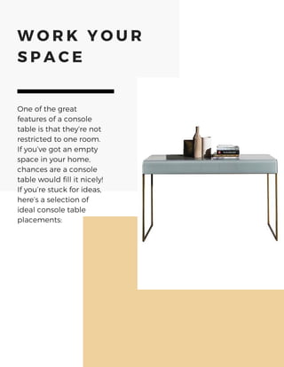 Console table buying guide styling & sizing tips | PDF